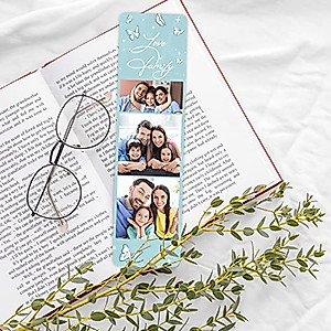 Generic Personalized Bookmark, Customized Family Photo Poster, Picture Frame Bookmarks with Text Message, Design Your Own Marker Ornament Ruler, Gifts for Mom Dad Kids Book Lover On Birthday