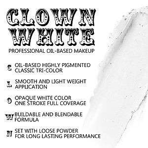 DELISOUL Clown Makeup Kit,Red White Black Face Paint(11.11oz),Professional Face Painting Kit,Oil Based Body Paint For Adults Kids,SFX Makeup Kit For Halloween Pennywise Joker Skeleton Costume Cosplay