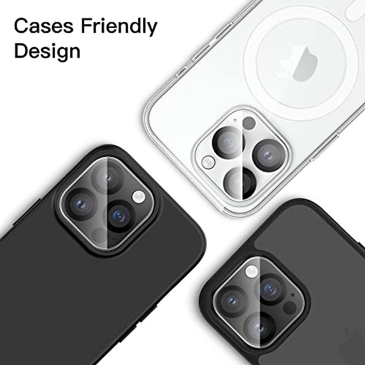 JETech Camera Lens Protector for iPhone 14 Pro 6.1-Inch and iPhone 14 Pro Max 6.7-Inch, 9H Tempered Glass, Anti-Scratch, Case Friendly, Does Not Affect Night Shots, HD Clear, 3-Pack