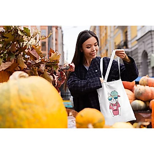 Cute Canvas Tote Bag for Women - Cat Gifts for Cat Lovers - Book Tote Bag - Cat Tote Bag with Music Theme - Reusable Shopping Bags for Grocery Utility Teacher (Music Cat)