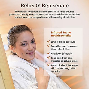 Dynamic Barcelona 1 to 2 Person Hemlock Wood Low EMF FAR Infrared Sauna For Home with LED Control Panel and Tempered Glass Door - Curbside Delivery