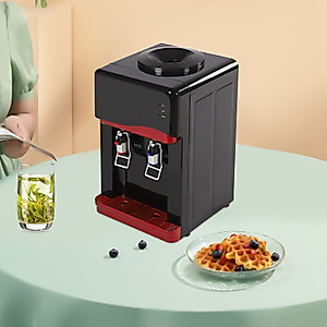 Black, Red Desktop Water Cooler Dispenser Top Loading Water Dispenser Hot & Cold Water Coolers with Child Safety Lock Drinking Fountain, 12.2 * 12.6 * 20 in