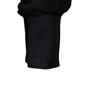 Maiyifu-GJ Men Gothic Turtleneck Hooded Sweatshirt Casual Hip Hop Long Length Hoodies Loose Fleece Drawstring Pullover Hoodie (Black,X-Large)