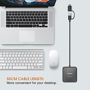 Neeyer USB C to Micro SD Card Reader Supports CF/CFI/TF, SDXC/SDHC/SD,MMC/Micro SDXC/Micro SDHC/MS, UHS-I Compatible for Galaxy S20, MacBook Pro/MacBook Air/iPad Pro
