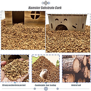 Tfwadmx Hamster Substrate Cork Natural Bedding Litter Mate Habitat Decor for Syrian Hamsters Gerbils Mice Degus Small Animal or Reptiles
