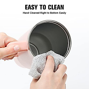 Kerykwan 40oz Tumbler with Handle Insulated Stainless Steel Travel Coffee Mug with Straw&Lid Large Water Bottle Cup for Hot&Cold Beverages (Pink)