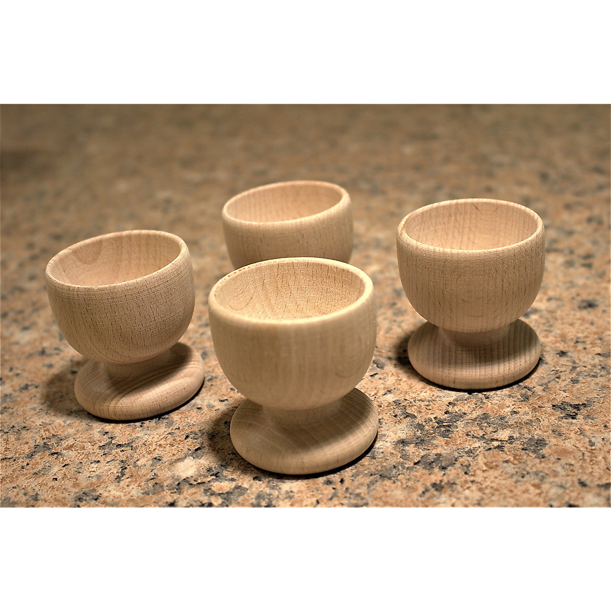 efo Wooden Egg Cups - Boiled Egg Holder - Easter Decor - Arts and Crafts DIY Unfinished Wood - Easter Gift - Egg Cup Set of 4