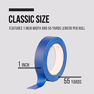 Lichamp 3 Pack Blue Painters Tape 1 inch, Blue Masking Tape 1 inch x 55 Yards x 3 Rolls (165 Total Yards)