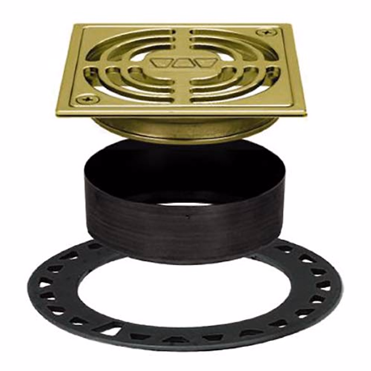 Schluter Kerdi-Drain Grate Kit, 4" Brushed Brass