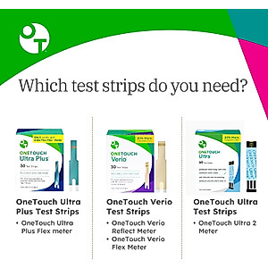 OneTouch Ultra Test Strips for Diabetes - 120 Count Diabetic Test Strips | Blood Sugar Test Strips for Blood Glucose Monitor Kit (2 Boxes, 60 Diabetes Test Strips Each)
