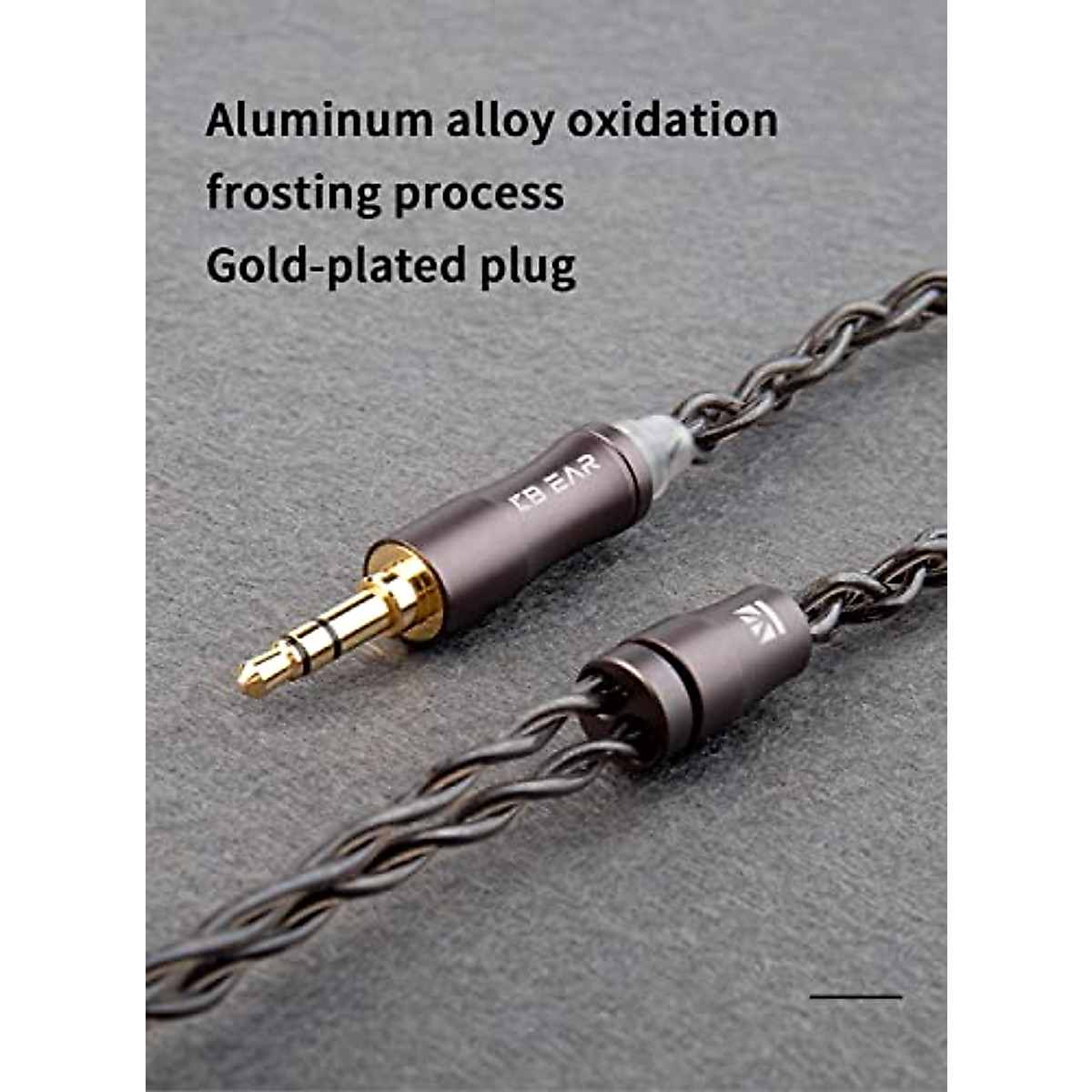 YINYOO Replacement Earphones Cable Kbear Copper-Silver Alloy Mixedly Braided Upgrade Cable for TIN Audio T2 T3 T2 PRO Shure SE215 SE535 UE900,BGVP Earphones (3.5mm Plug, mmcx)