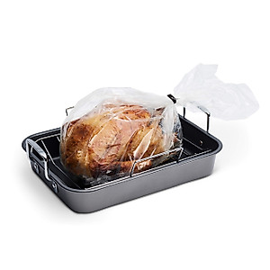 PanSaver Roasting Bag - Cooking Bags for Oven - Turkey Cooking Bag with Ties - Helps Keep Food Moist - Durable Nylon Bag - Easy Cleanup - 18 x 24 Inches, 100 Count