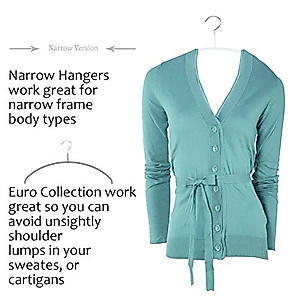 Mawa by Reston Lloyd Euro Narrow Clothing Hangers, Set of 10,White