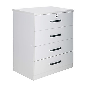 Better Home Products Carell Furniture Super Jumbo 4 Drawer Storage Chest Dresser in White