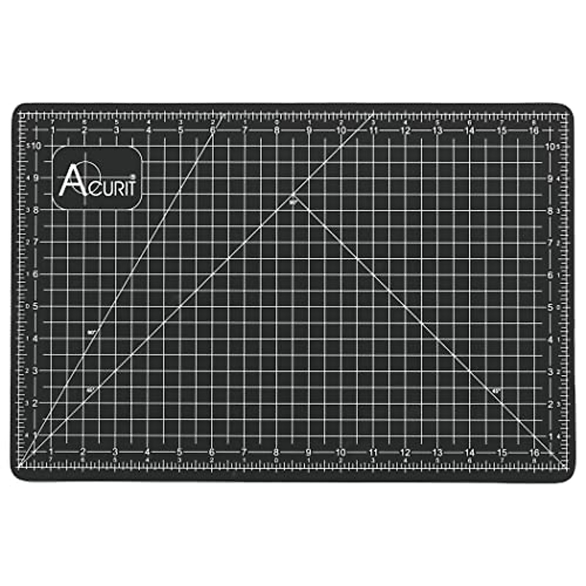 Acurit Self-Healing Cutting Mats - Self-Healing Craft Mats for Cutting, Measurements, Studios, Design, & More! - [Black - 18x24"]
