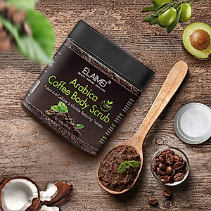 Natural Coffee Scrub with Organic Coffee Exfoliating Body Scrub, Best Acne, Anti Cellulite and Stretch Mark treatment, Spider Vein Therapy for Varicose Veins & Eczema