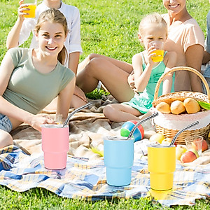 Hanna Roberts Mini Tumbler Shot Glass with Straw, Mini Tumbler Cups, Espresso coffee cups, Metal Mini 3oz Shot Glass Tumbler with Straw & Lid (6pcs) Home or Outdoor for Dink and Espresso