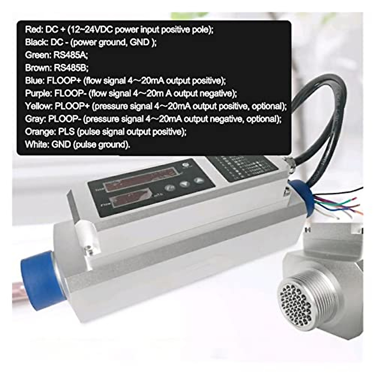 Ultrasonic Flow Meter MF2000 Series Flow Meter Flowmeters MF2025/MF2032/MF2050 Large Flow 2~400m³/H Digital Gas Mass Flowmeter Air Nitrogen Oxygen Argon Carbon Dioxide Sensor Transducer Accessories(Co