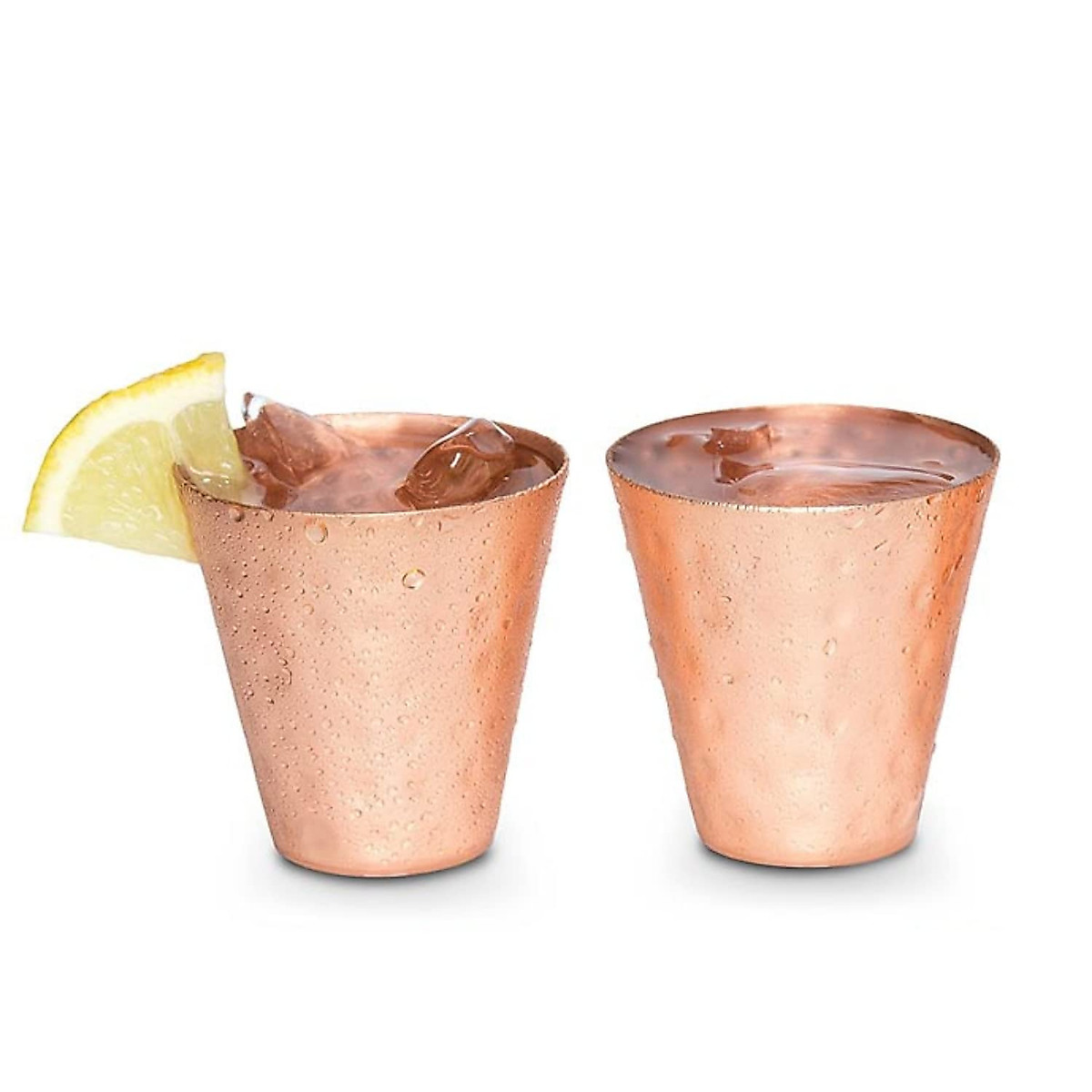 OMG Deals Handcrafted 100% Pure Copper Bar Cocktail/Wine Glasses/Shot Glasses Capacity - 2 Ounce. (Hammered Shot Glasses, 10)