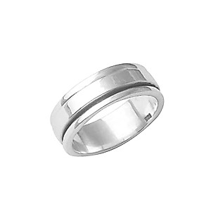 Solid Sterling Silver Spinner Band Ring Spin Jewelry (8)