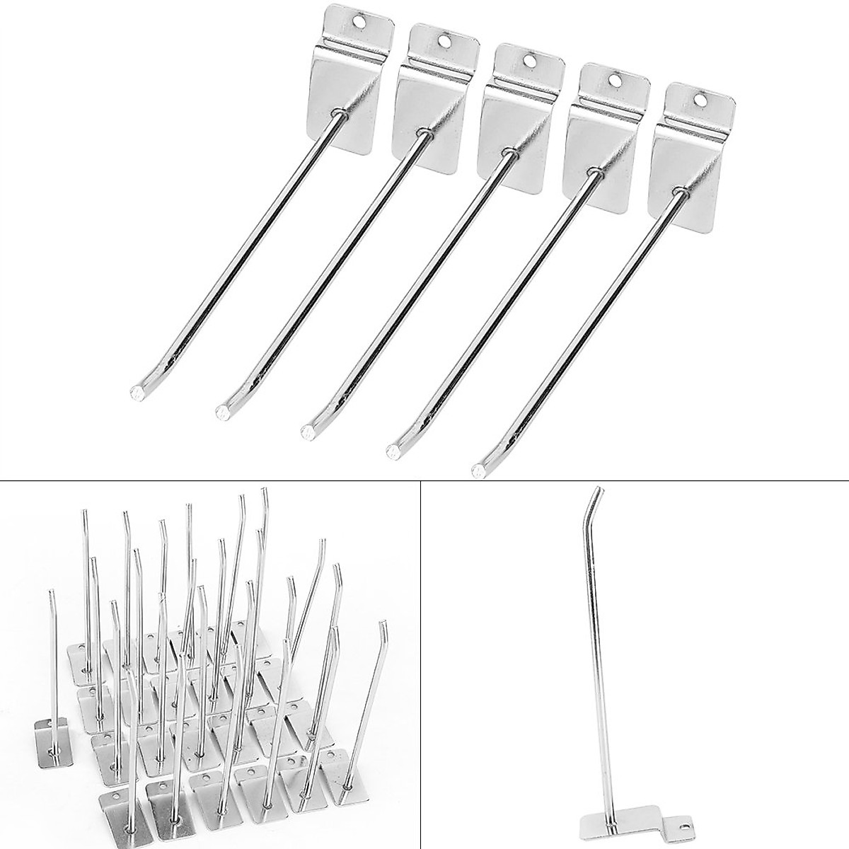 Eatbuy Slatwall Hooks 25PCS 6 Inch Slatwall Accessories Slatwall Panel Hooks Garage Organization Slat Wall Hooks Heavy Duty Pegboard Gridwall Hooks Display Hooks for Retail