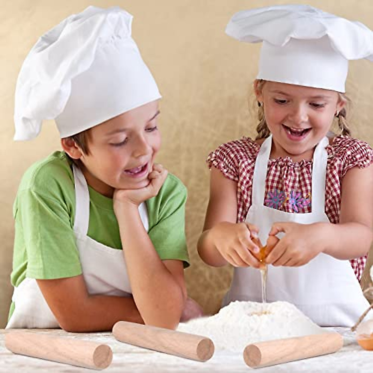 Small Wooden Rolling Pin, Dumpling Dough Roller Wooden Mini Rolling Pins Kitchen Utensil Tool for Fondant, Pasta, Bread, Pastry, Cookies, Pizza, Pie, Cylinder Style, 6.3 Inch (3 Pieces)