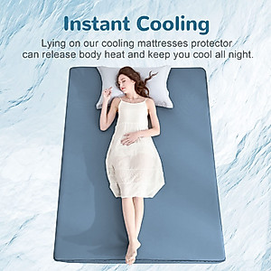 Ailemei Direct Cooling Blanket Queen Size and Cooling Mattress Pad Queen Size Bundle