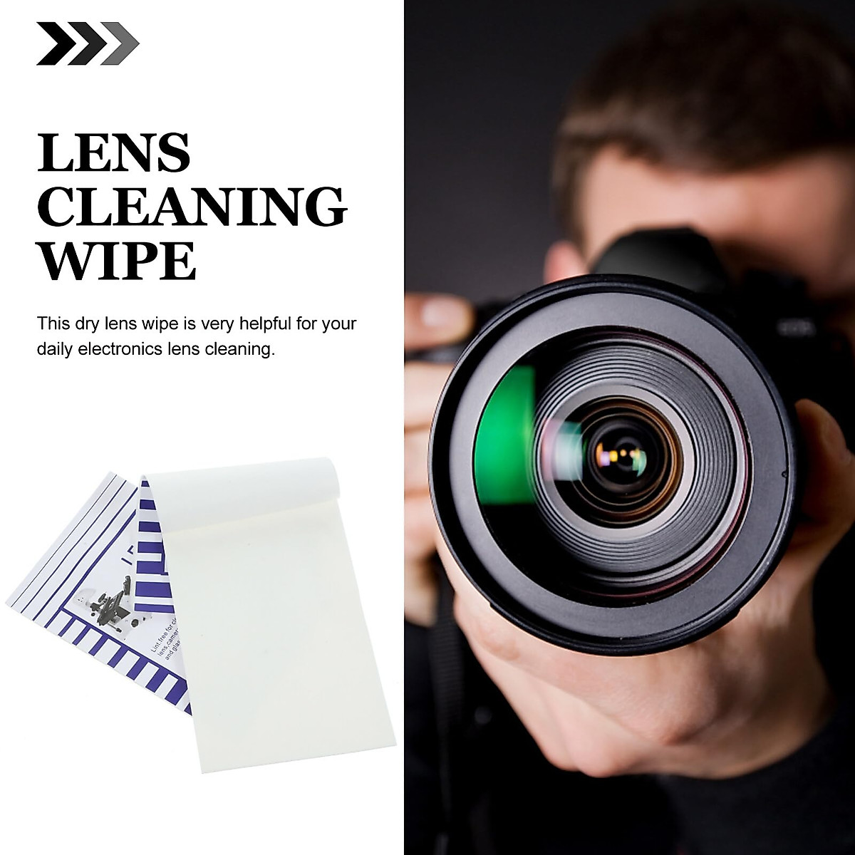 Glasses Wipes 100PCS Lens Photo Lens Cleaning Tissue Paper Dust-Free Cleaning Paper for Camera Lenses Microscopes Computer Screens Glasses Cleaning Wipes