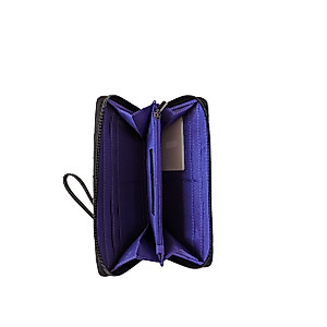 Rock Rebel Studded Bats Zip Around Wallet Black