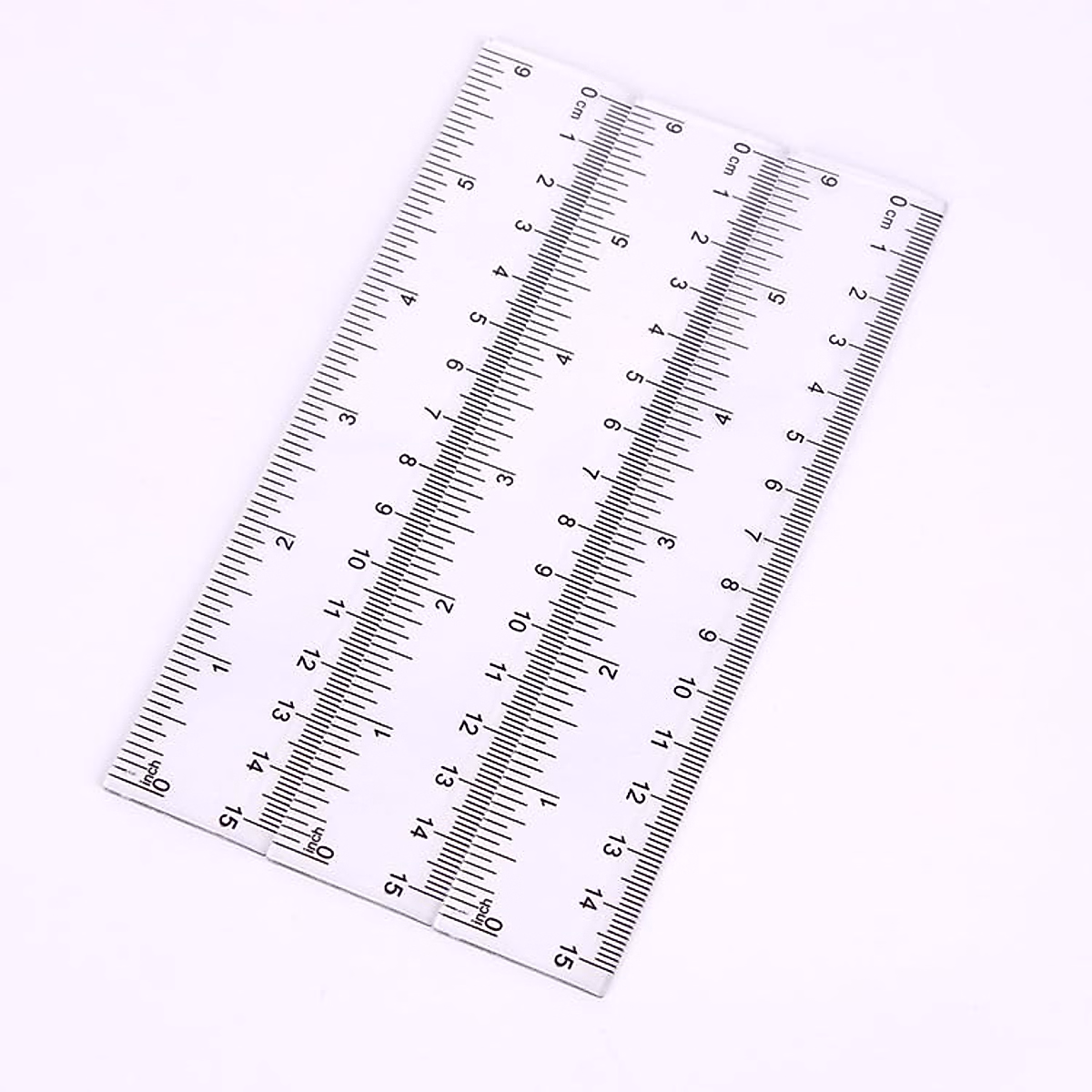 Rulers 12inch, Pack of 5, Clear Ruler, Plastic Ruler, Drafting Tools, Measuring Tools, Ruler Set, Ruler inches and Centimeters, Transparent Ruler, Measuring Tools for Student School Office