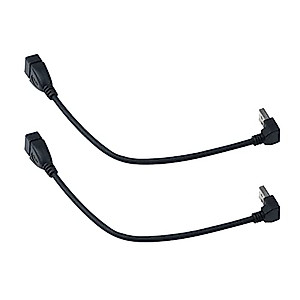 Antrader USB 3.0 Right Angle 90 Degree UP & Down Extension Cable Male to Female Converter Data Adapter Cord 2 Pairs