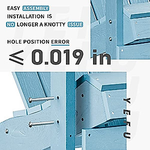 Adirondack Chairs Set of 2 Plastic Weather Resistant, Outdoor Chairs 5 Steps Easy Installation, Like Real Wood, Widely Used in Outdoor, Patio, Fire Pit, Deck, Outside, Garden, Campfire Chairs (Blue)