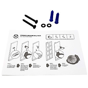 IRON AMERICAN USA Dynamax Medicine Ball Wall Mount Storage Rack, 8.5 Inches Inside Diameter, 30-lb Capacity, for Gym Exercise Sports Balls, Wall Balls and Slam Balls, Hardware Included