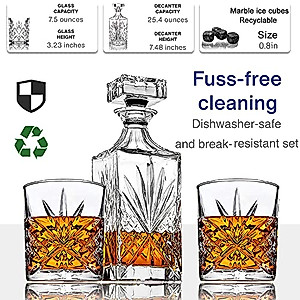 CHRHZN Whiskey Decanter Set - Gifts for Men Crystal Bourbon Decanter Set, Scotch Decanter Set,Whiskey Decanter with 2 Glasses in Gift Box, Gifts for Fathers, Brothers, Bosses, Husbands