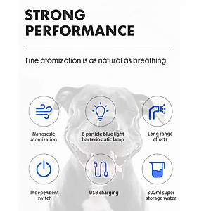 ANODAKN Pet spray disinfection gun Disinfectant Steam Gun Handheld Cordless Rechargeable Nano Atomizer with Blue Light,Large Capacity ULV Electric Sprayer Nozzle Adjustable Fogger for Home, Office,Garden or School