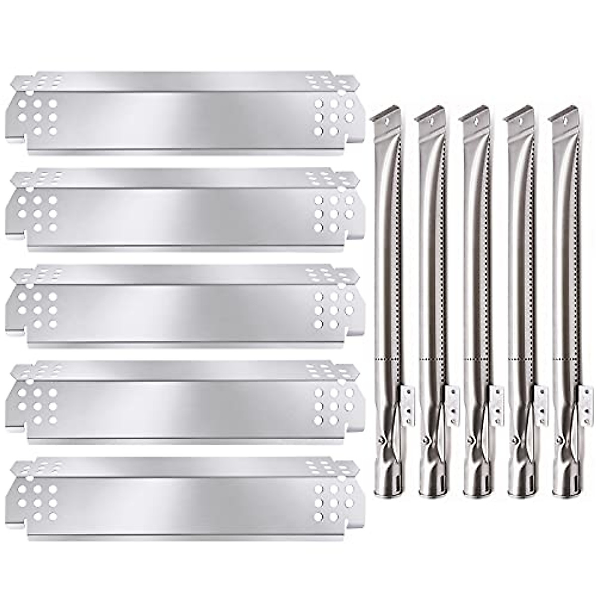 Criditpid Grill Repair Parts Kit for Nexgrill 720-0888N, 720-0888, 720-0830H, 720-0864, Grill Heat Plate Shields and Burner Tubes Replacement for Members Mark 720-0882D Grill Models