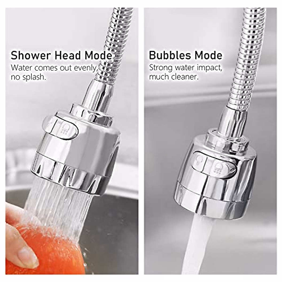 Kitchen Faucet Sprayer Attachment 360° Rotatable Anti-Splash Water Saving Tap Kitchen Faucet Head Faucet Extender with Universal Adapter Set Kitchen Sink Accessories Tools