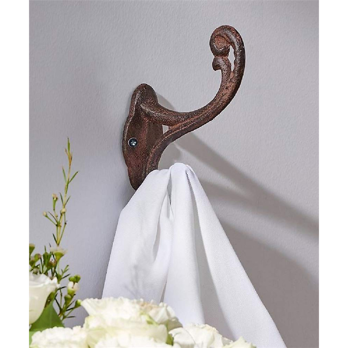 Giftcraft 087690 Elegant Heavy Duty Cast Iron Wall Hook, 4.8-inch Height