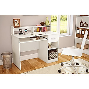 South Shore Axess Desk with Keyboard Tray, White