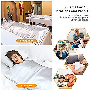 TOPQSC Sauna Blanket, Outside Smooth PU Material Far-Infrared Digital Heat Sauna, Professional Body Detox Therapy Anti Ageing Beauty Machine