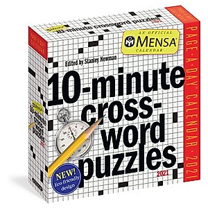 Mensa 10-Minute Crossword Puzzles Page-A-Day Calendar 2021