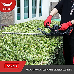 MZK 22.4'' Cordless Hedge Trimmer, 20V Power Share Bush Trimmer, Handheld Hedge Cutter, Grass Shrub Trimmer, Lightweight & Compact Trimmer(Battery & Charger Included)