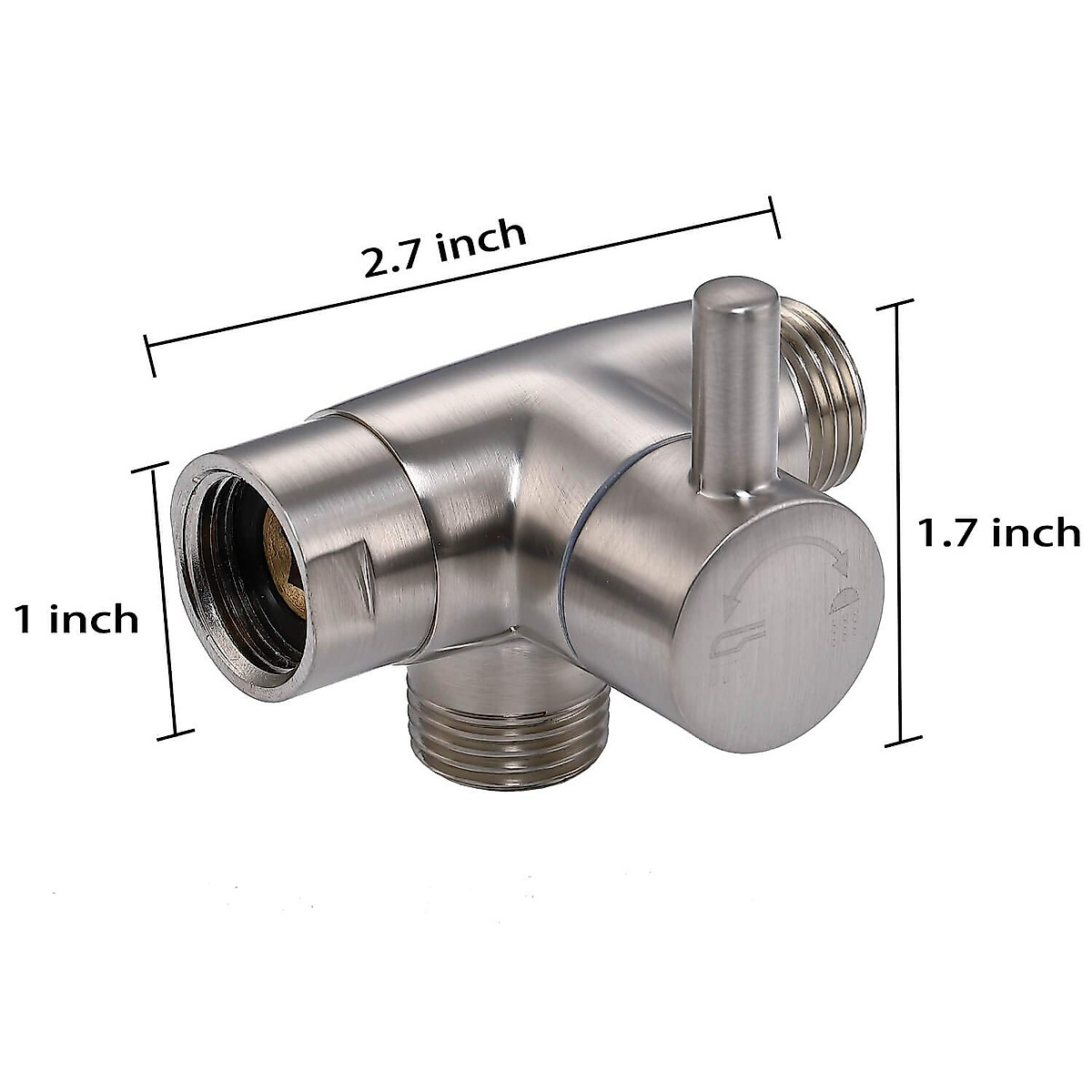 G-Promise Solid Metal Shower Arm Diverter for Hand Held Showerhead and Fixed Spray Head ∣ G 1/2 3-Way Bathroom Universal Shower System Replacement Part
