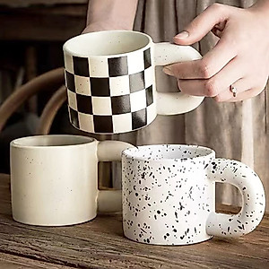 Ceramic Coffee Mug,Microwave & Dishwasher Safe Mug to Decorate,Tea Cup with Porcelain Fat Round Handle, 12oz, Modern,Simplicity Unique Style For Any Kitchen. (Inkjet)