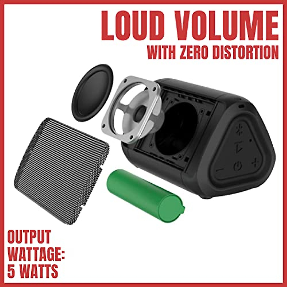 OontZ Angle Solo - Bluetooth Portable Speaker, Compact Size, Surprisingly Loud Volume & Bass, 100 Foot Wireless Range, IPX5, Perfect Travel Speaker, Bluetooth Speakers by Cambridge Sound Works (Black)