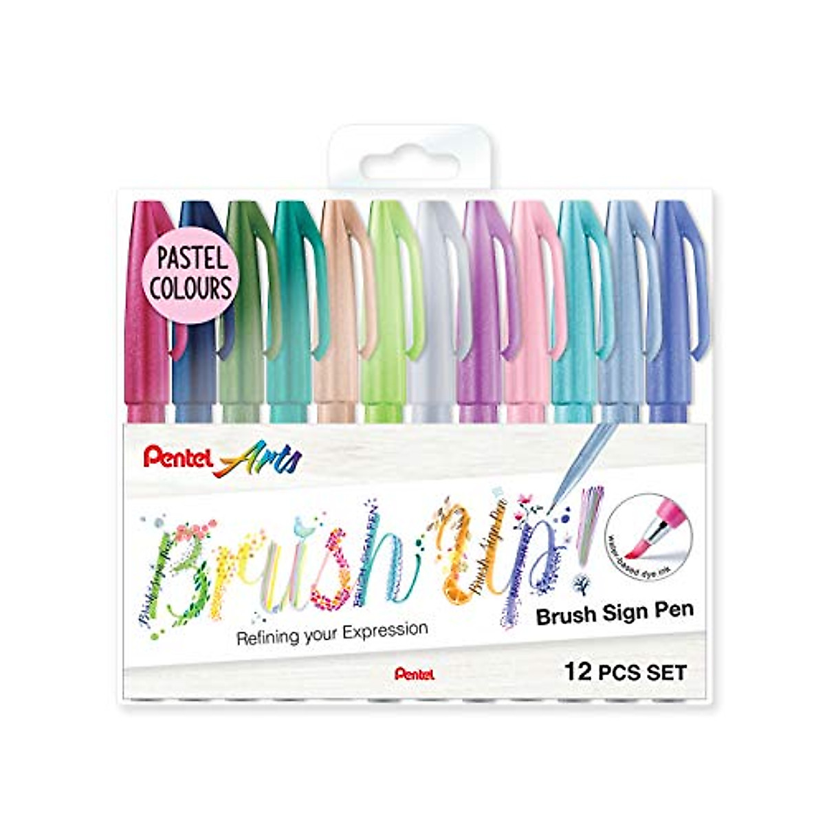 Pentel Brush Sign Pen Pastel colors SES15C - Brush Nib - Fibre Tip