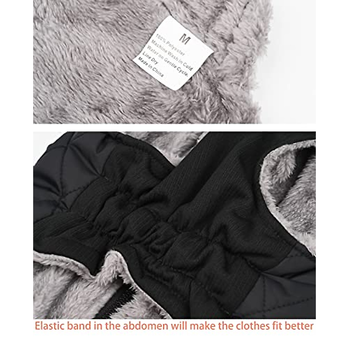 Fleece Lining Warm Dog Coats Padded Vest with D Ring Waterproof Reflective Puppy Jacket for Small Medium Large Dog Winter Coat Clothes Zip Up Apparel for Cold Weather (XL, Blue)