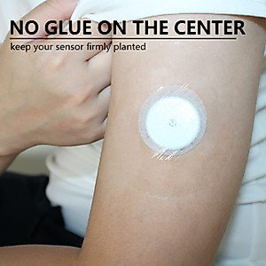Sensor Covers for Libre 1/2/3, 36 Pcs Waterproof Adhesive Patches,Transparent Tape Long Lasting-Without Hole-HECHUAN