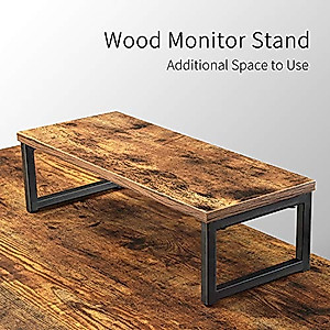 BANTI 67 inch L Shaped Desk Computer Corner Desk, Home Office Gaming Table, Sturdy Writing Workstation with Small Table, Brown