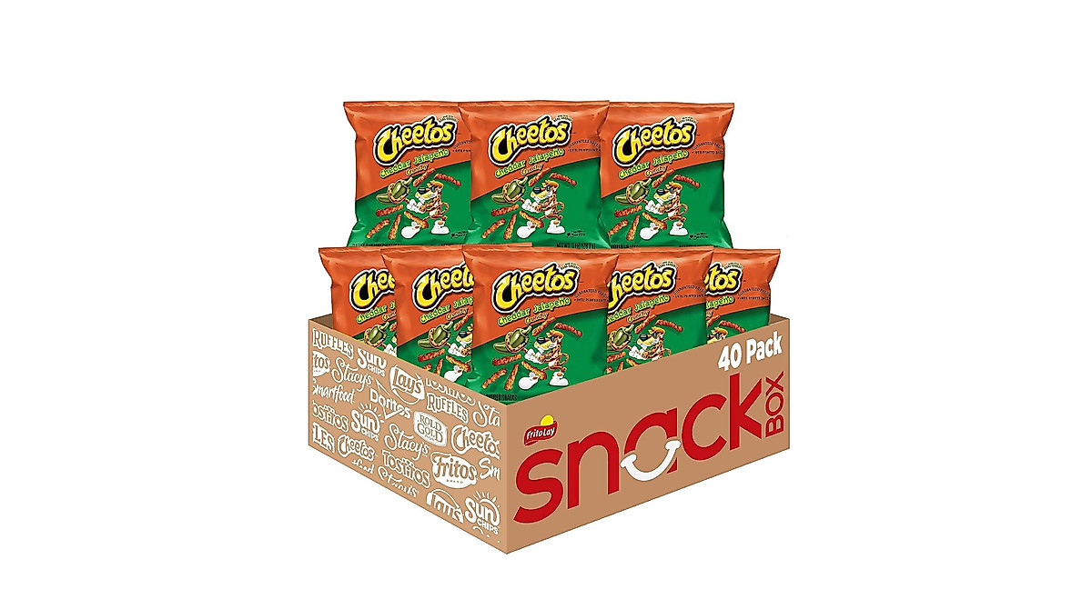 Cheetos Cheddar Jalapeno Snacks - Pack of 40, Crunchy & Cheesy